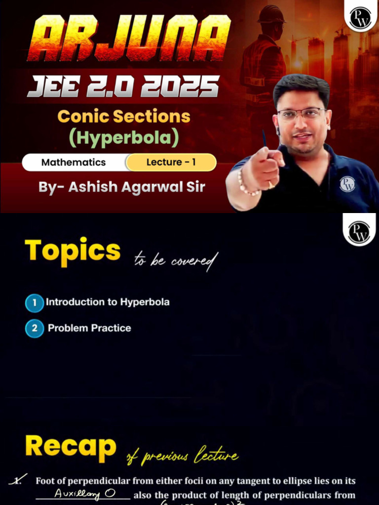 Hyperbola 01 Class Notes Arjuna Jee 2 0 2025 Pdf