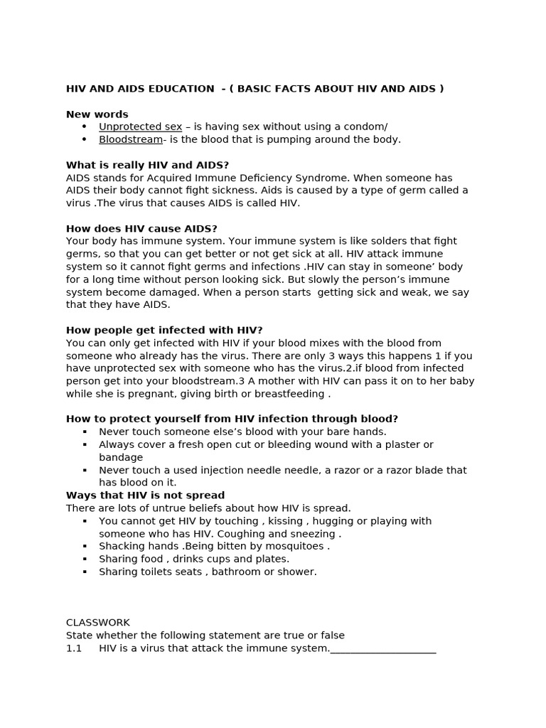 HIV and AIDS Education Basics | PDF | Hiv/Aids | Hiv