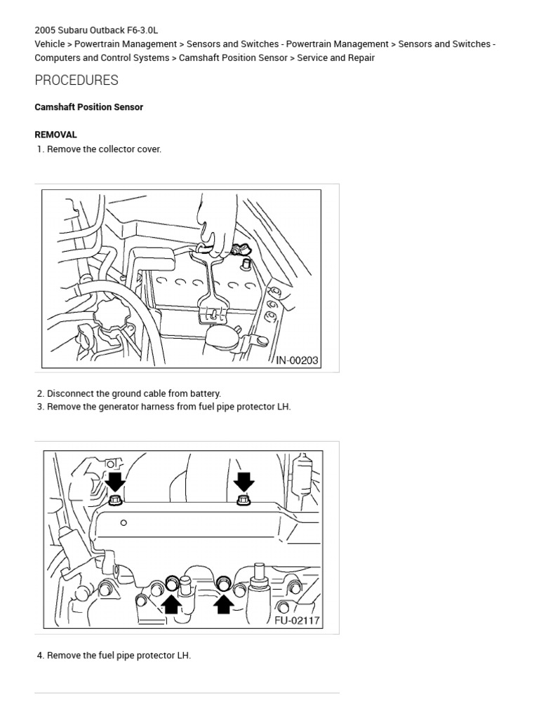 2005 Subaru Outback Camshaft Sensor Guide | PDF