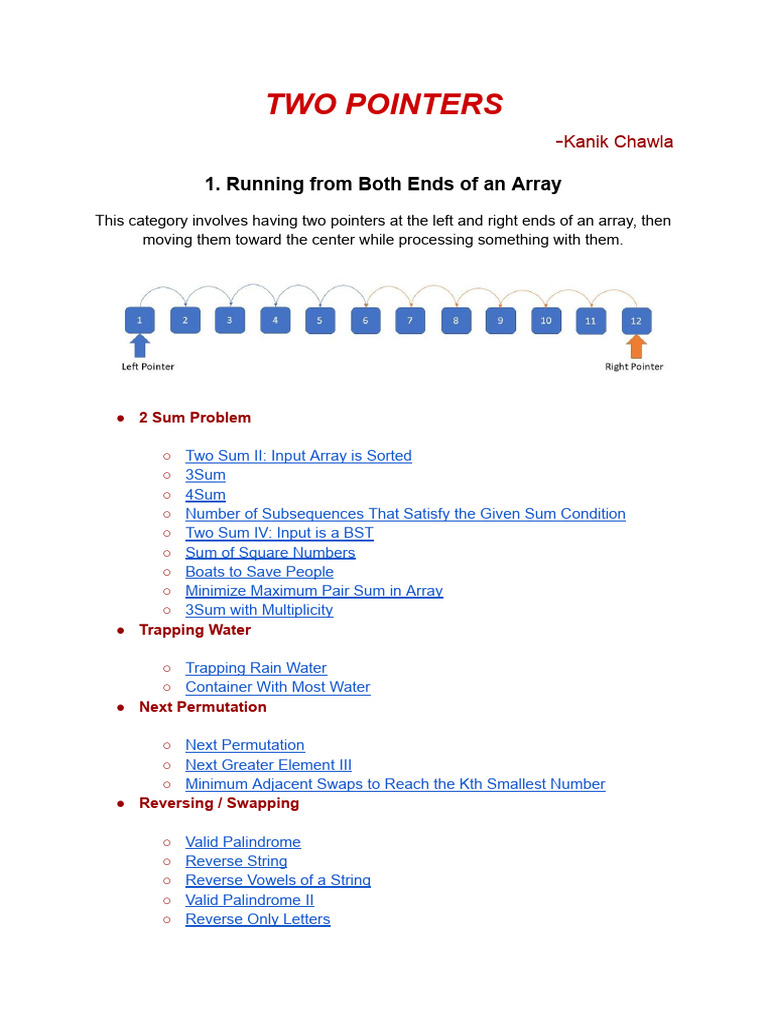 Two Pointers Practice Concept | PDF | String (Computer Science ... Two Pointers Practice Concept | PDF | String (Computer Science ...