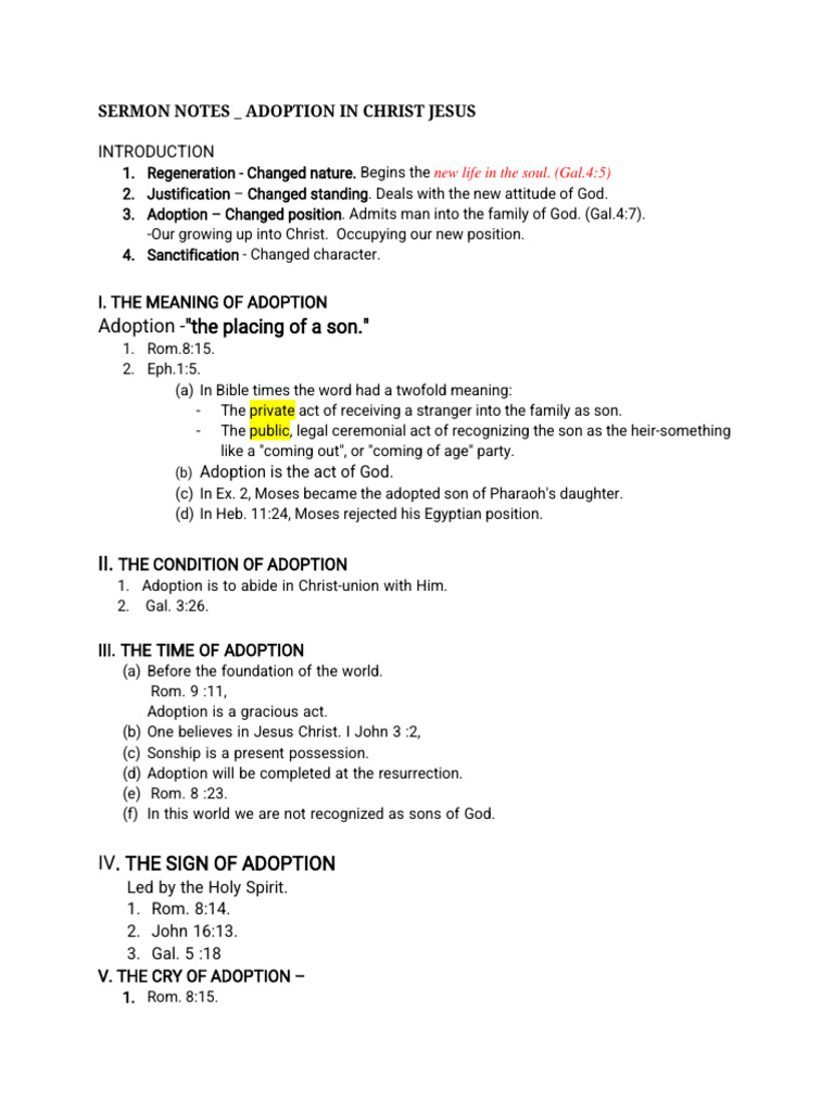 Understanding Adoption in Christ Jesus | PDF | Jesus | Justification ...