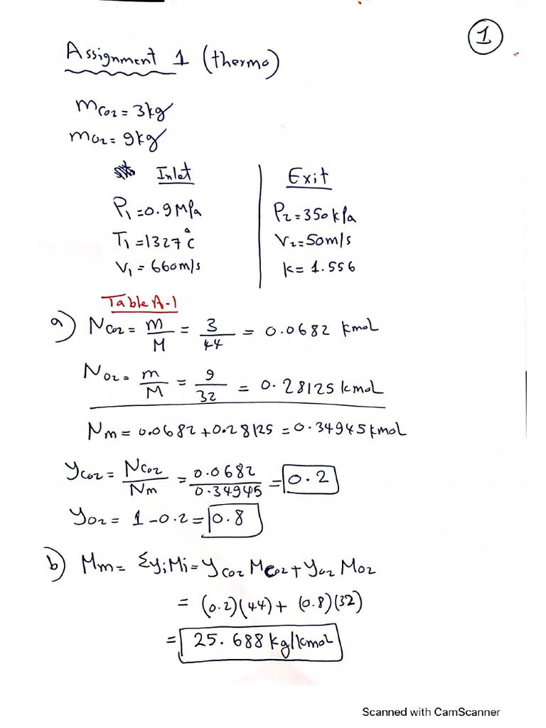 Thermo ACK Assignment 1 - 20200502123104 | PDF