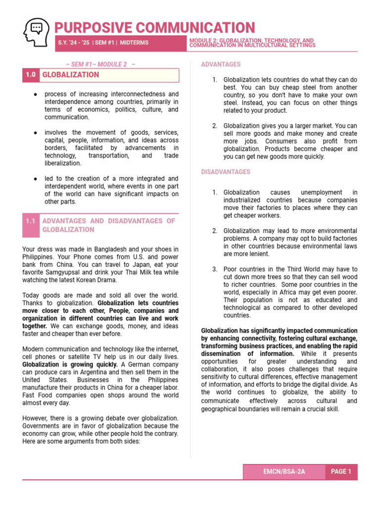 PCOM_20-_20MIDTERMS_20-_20MODULE_202 | PDF | Communication | Globalization