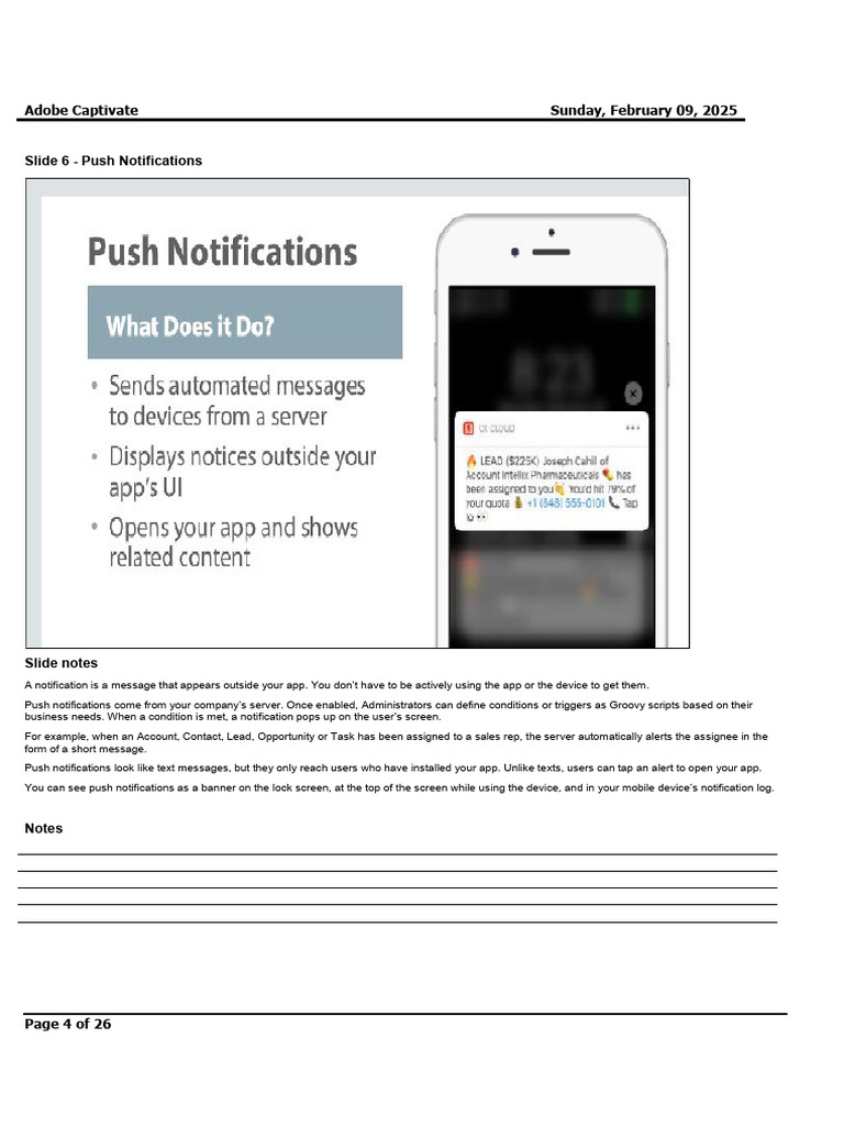 Sales Cloud Push Notifications | PDF