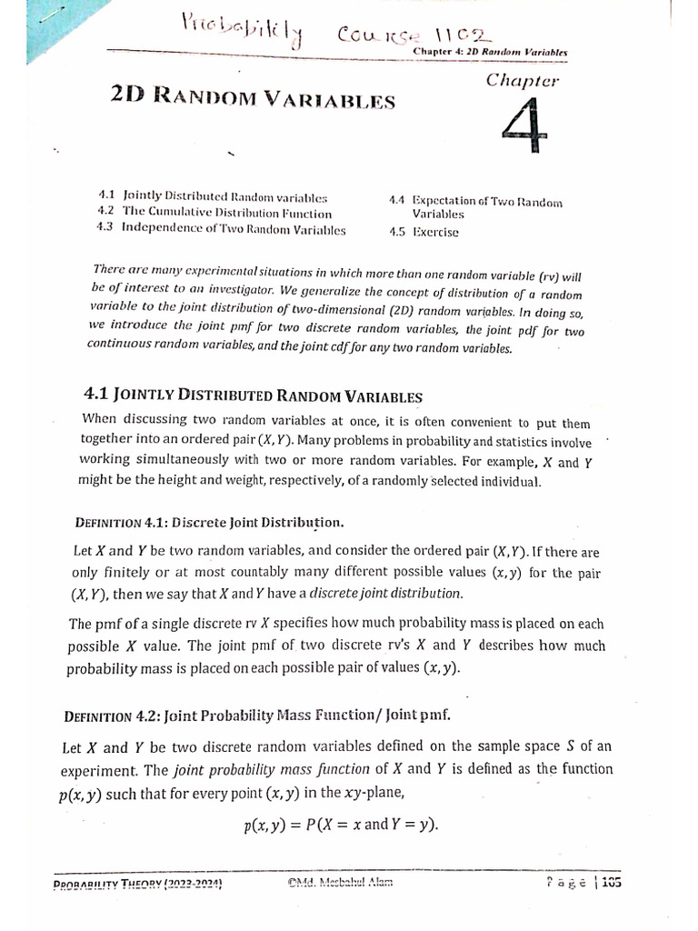 Probability Chapter 4 | PDF