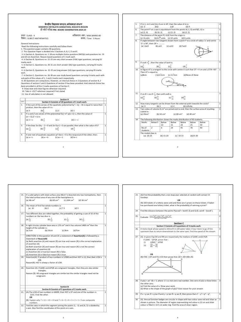 Maths-QP-2 (10 Files Merged) | PDF | Circle | Area