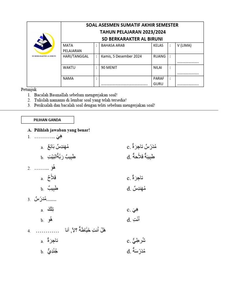 SOAL_ASAS_ARABIC_6 | PDF