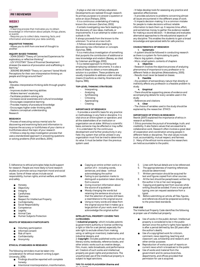 Practical Research 1 Reviewer | PDF | Qualitative Research | Data