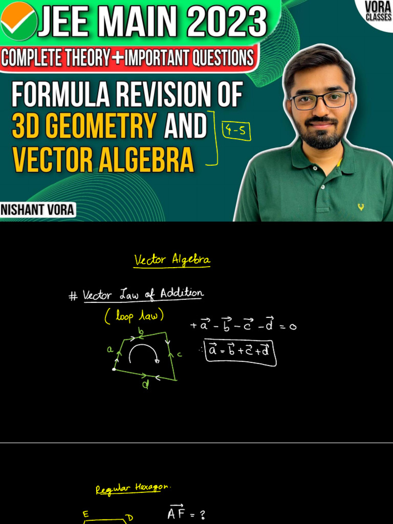 All Formula Revision of Vector Algebra and 3D Geometry | PDF