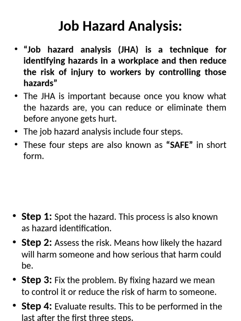 Job Hazard Analysis: Steps to Safety | PDF | Risk | Hazards