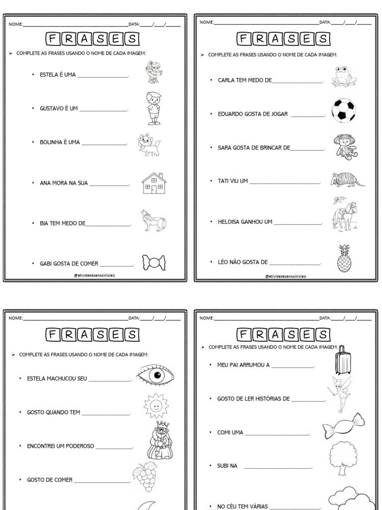 Atividades de Completar Frases | PDF
