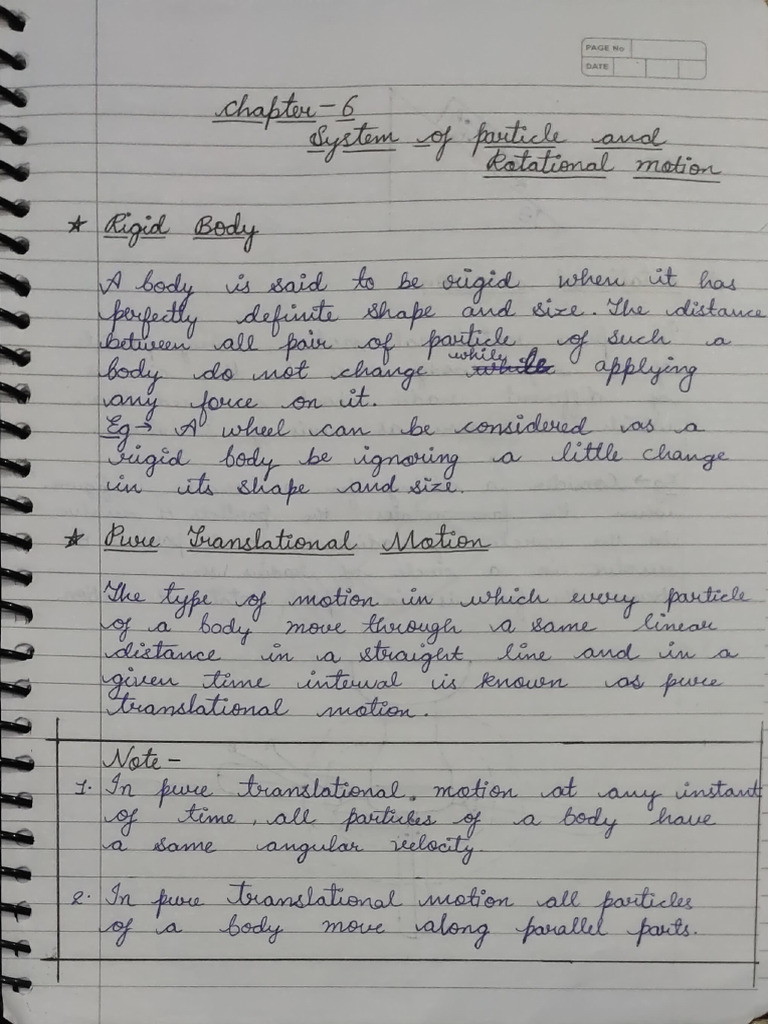 CH - System of Particle and Rotational Motion | PDF