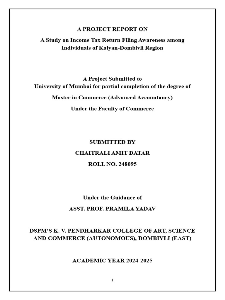 Chaitrali Datar M.Com Part II - 248095 | PDF | Taxes | Tax Deduction