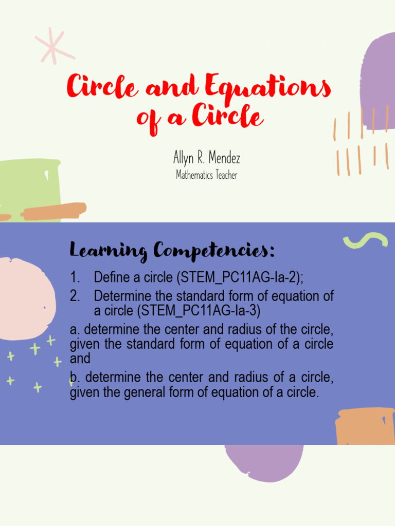 Circle Equations and Properties Explained | PDF | Circle | Perpendicular