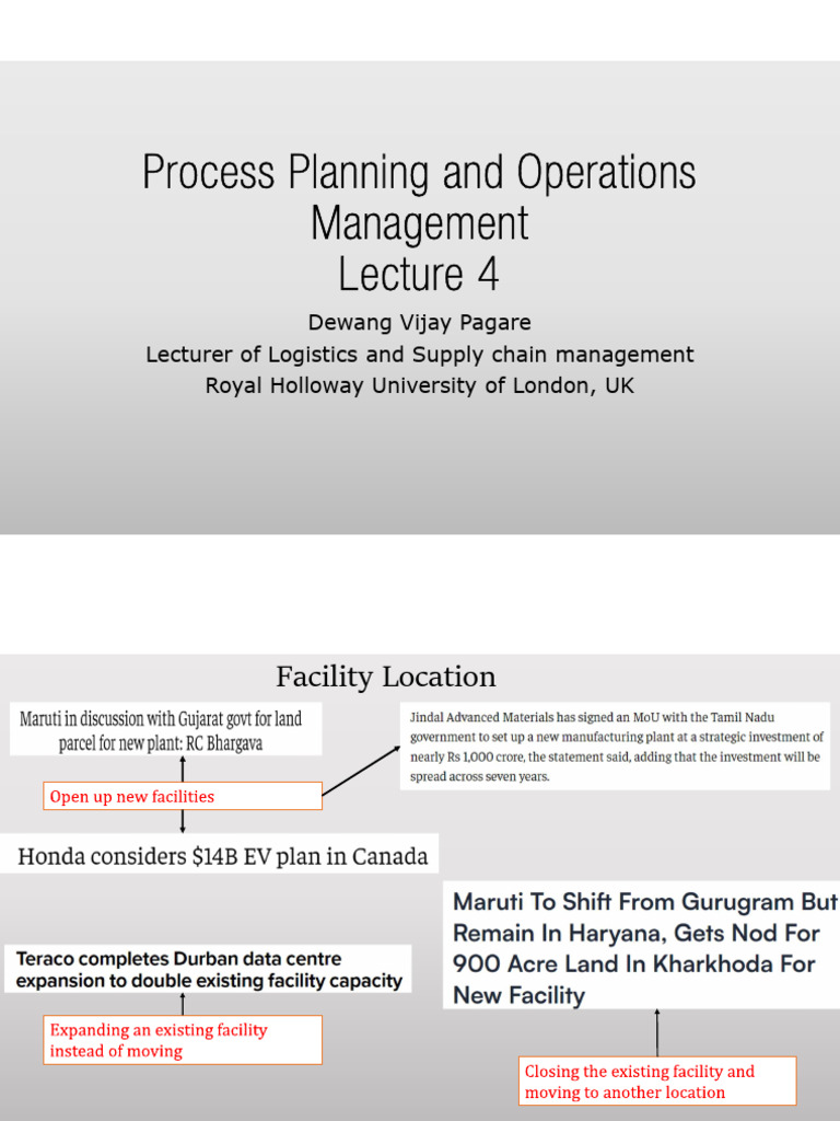 PPOM - L4 - Facility Location | PDF