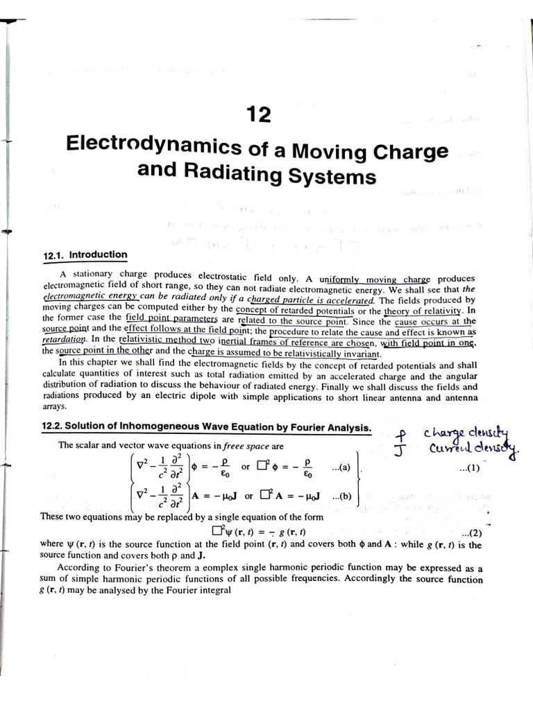 Unit 2-PDF of Book Electrodynamics of A Moving Charge An Radiating System | PDF