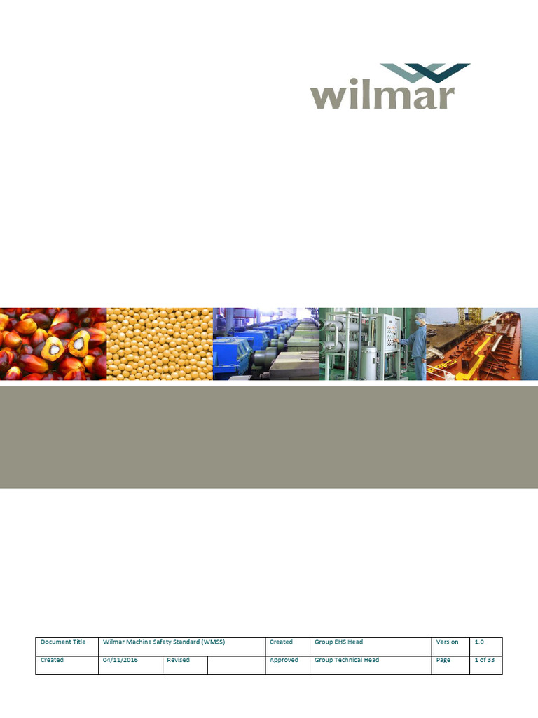 STD - 014 - Wilmar Machine Safety Standard - Version - 1 0 | PDF | Safety | Occupational Safety ...