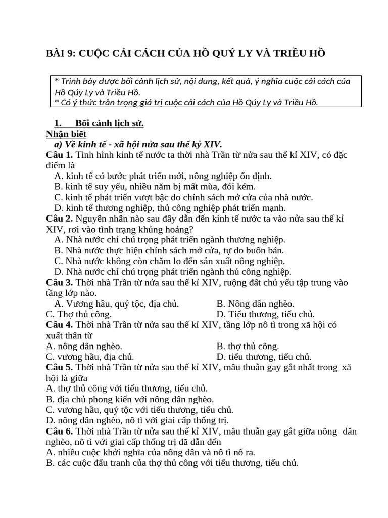 BÀI 9 - Cải cách HQL | PDF