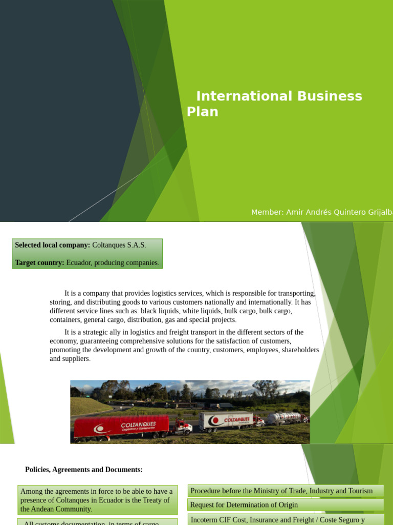 International Business Plan for Coltanques S.A.S. | PDF | Cargo | Economies