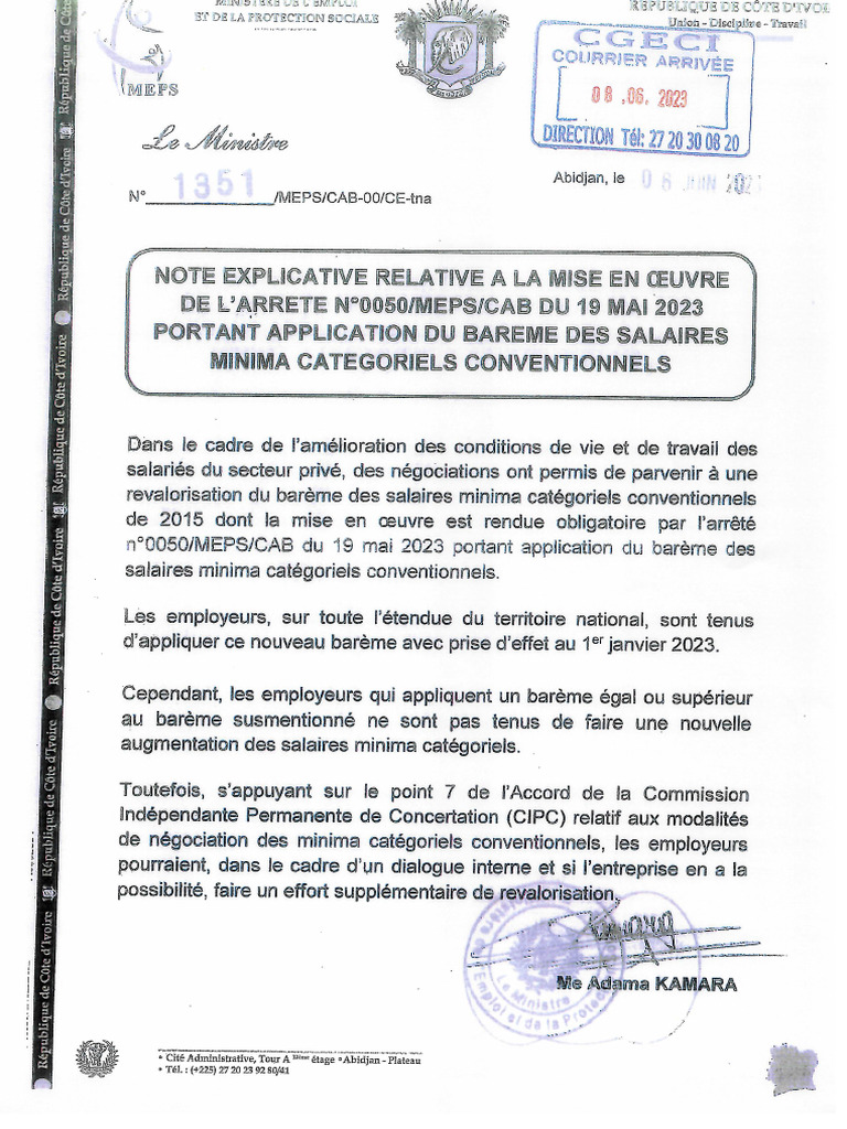 Note Explicative Arrete 0050 Du 19 Mai 2023 | PDF