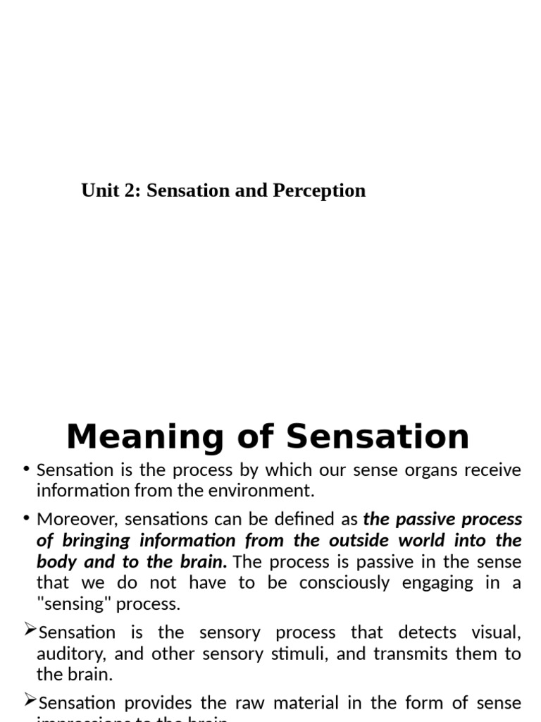 Understanding Sensation and Perception | PDF | Senses | Perception
