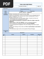 TOOLBOX SAFETY MEETING Form | PDF