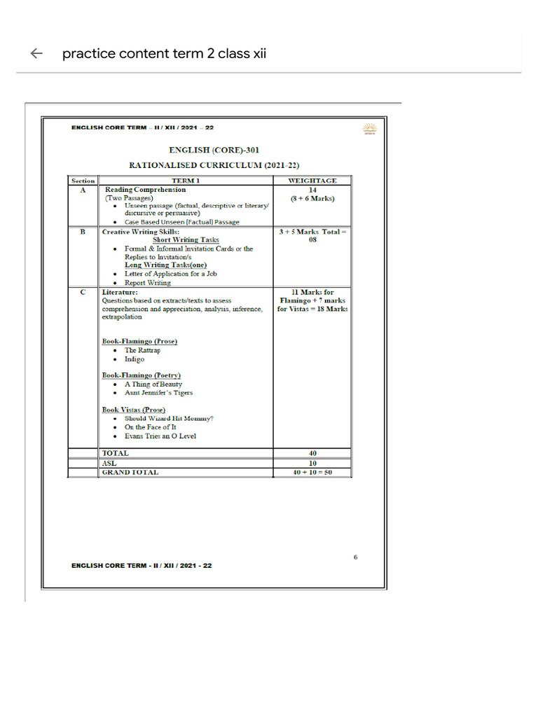 Practice Content Term 2 Class Xii | PDF