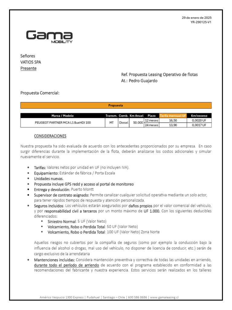 Propuesta Gama Mobility | PDF