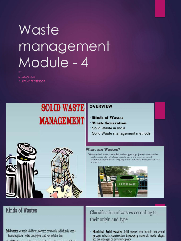 Module - 4.1 Solid Waste Management | PDF | Waste | Waste Management
