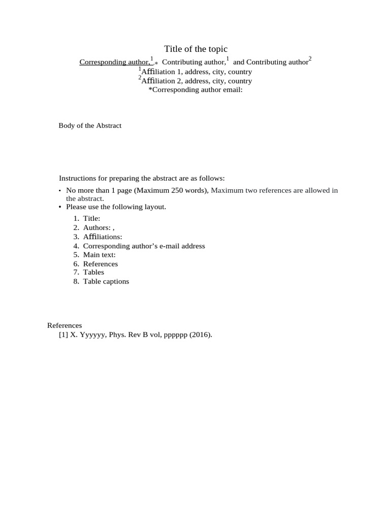 Abstract-Template CTMSE 2025 | PDF
