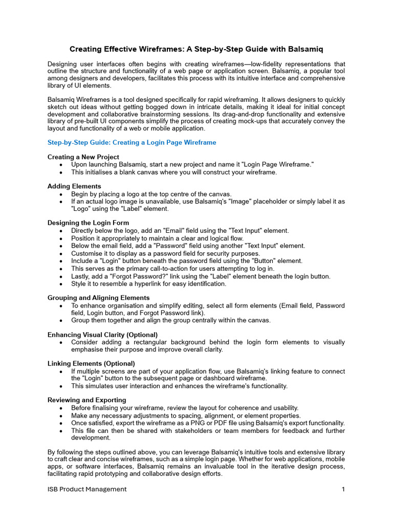 Creating Wireframes With Balsamiq | PDF | Computing | Design
