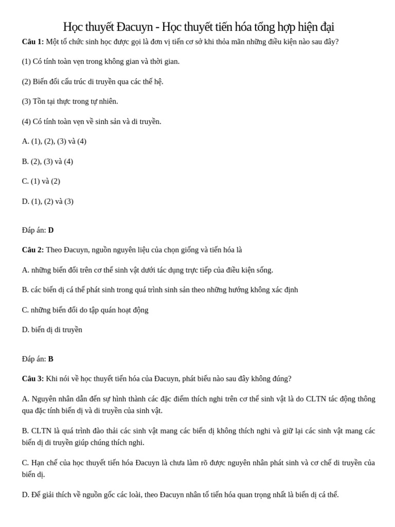 2.SINH 12- 6- THUYET TH DACUYN- HIEN DAI | PDF