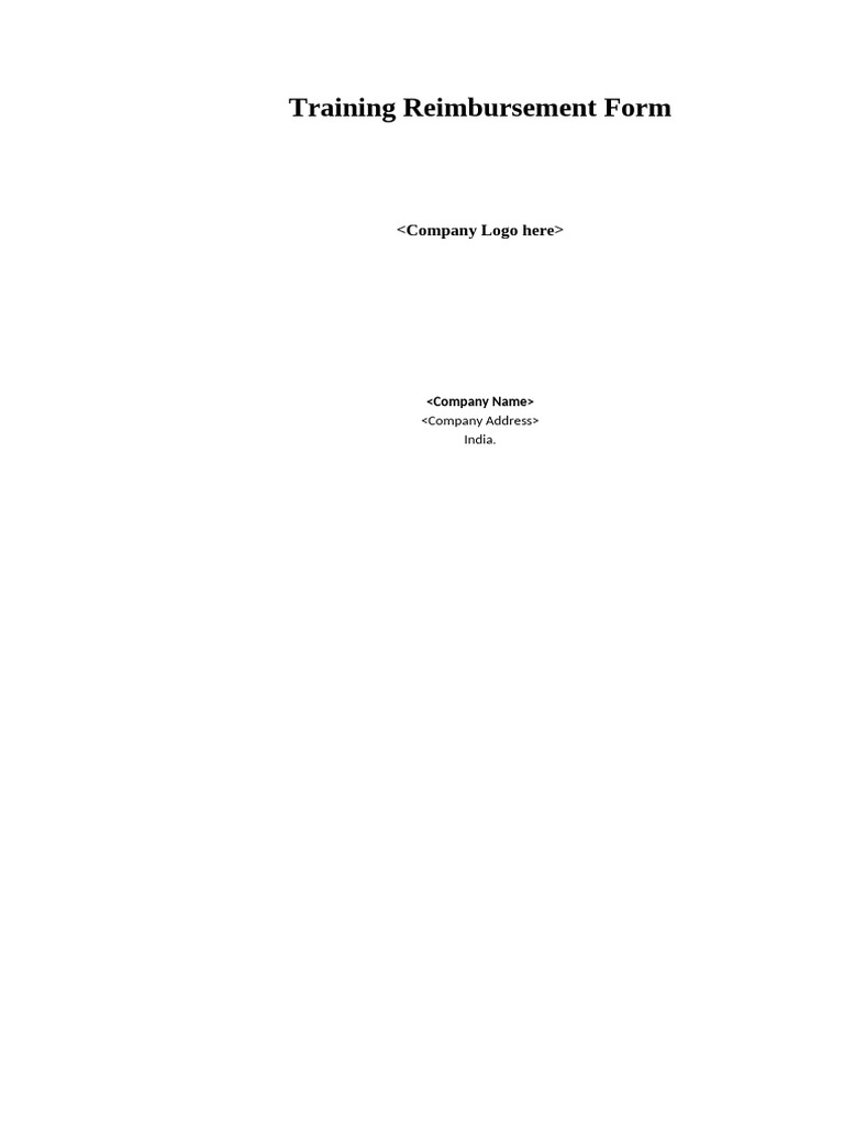 Training Reimbursement Form | PDF