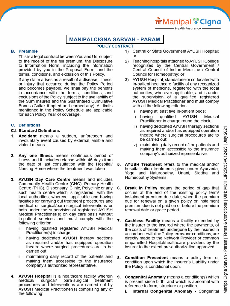 Sarvah_Param_TnC | PDF | Hospital | Medicine