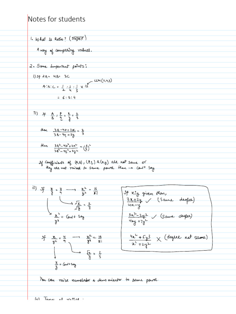 Ratio Notes Video | PDF