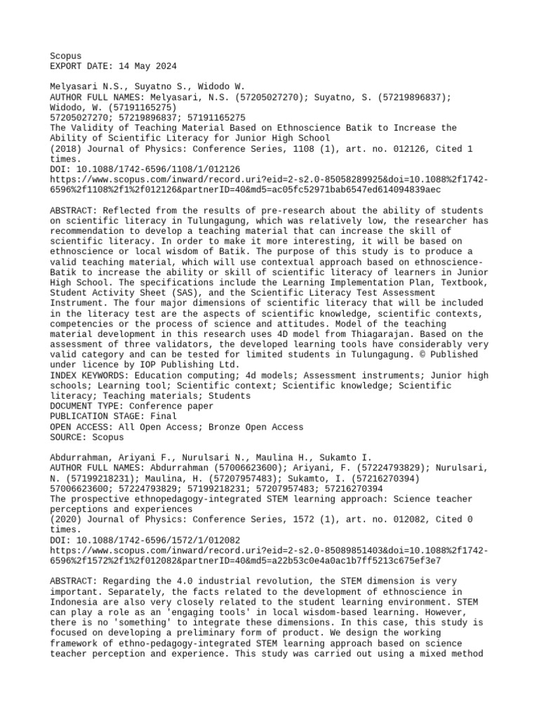 Ethnoscience AND Learning | PDF | Science | Science Education