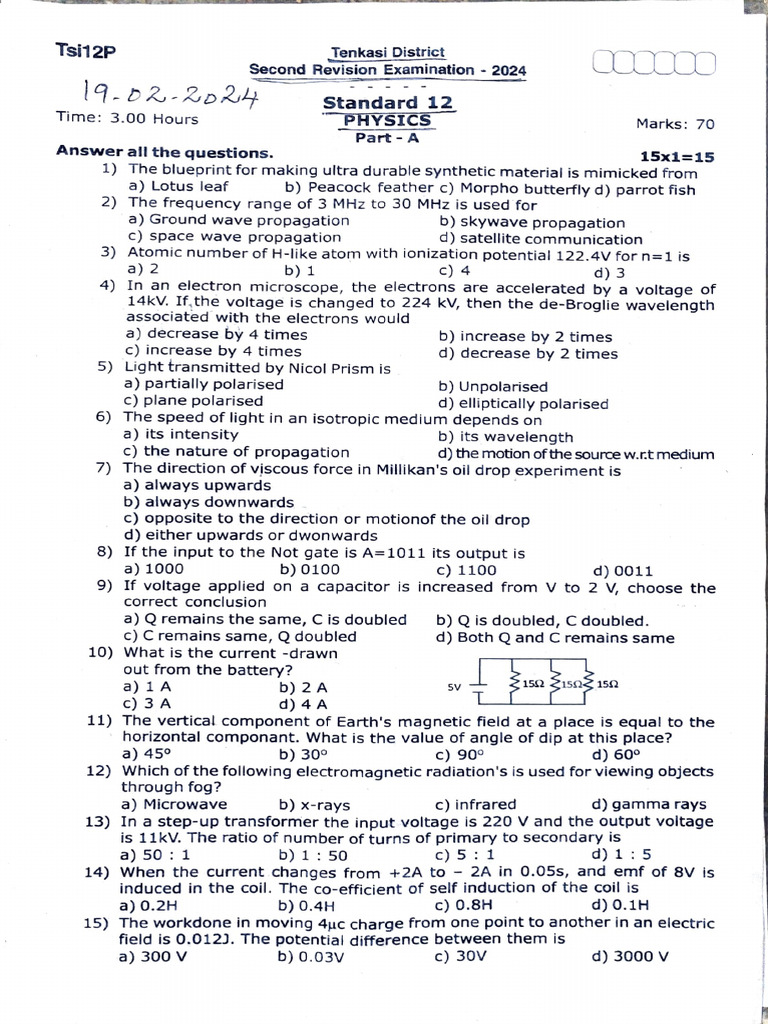 2024 Physics Second Revision Exam Guide | PDF | Inductor ...