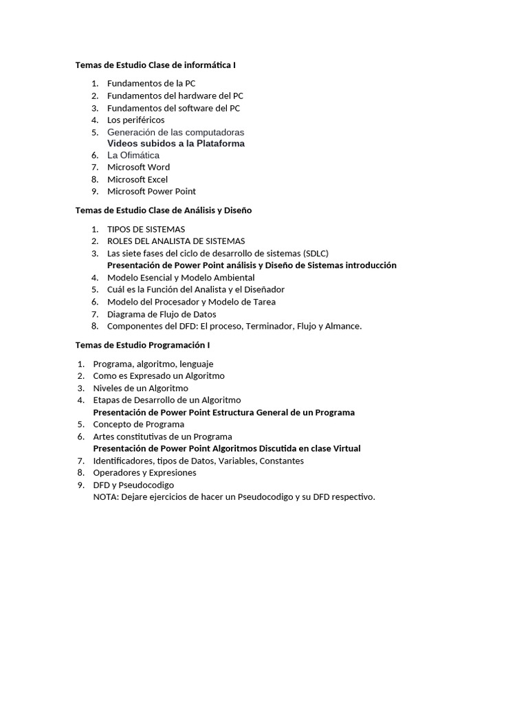 Temas de Estudio II BTPI | PDF