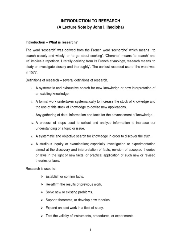 Introduction to Research Concepts | PDF | Empirical Research ...