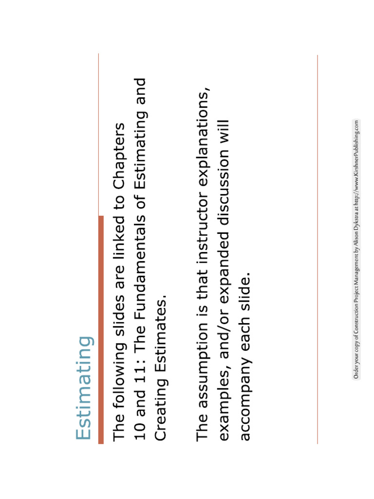 Lecture 01 Estimating | PDF