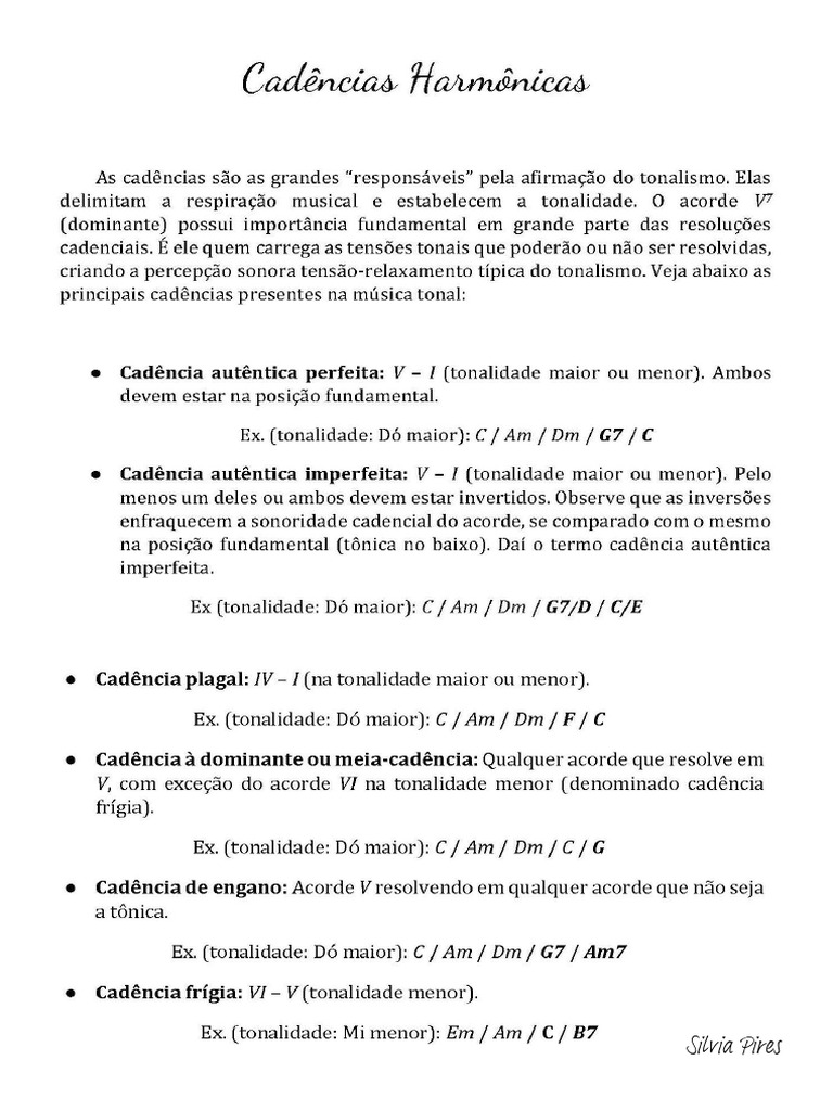 Cadências Resumo | PDF
