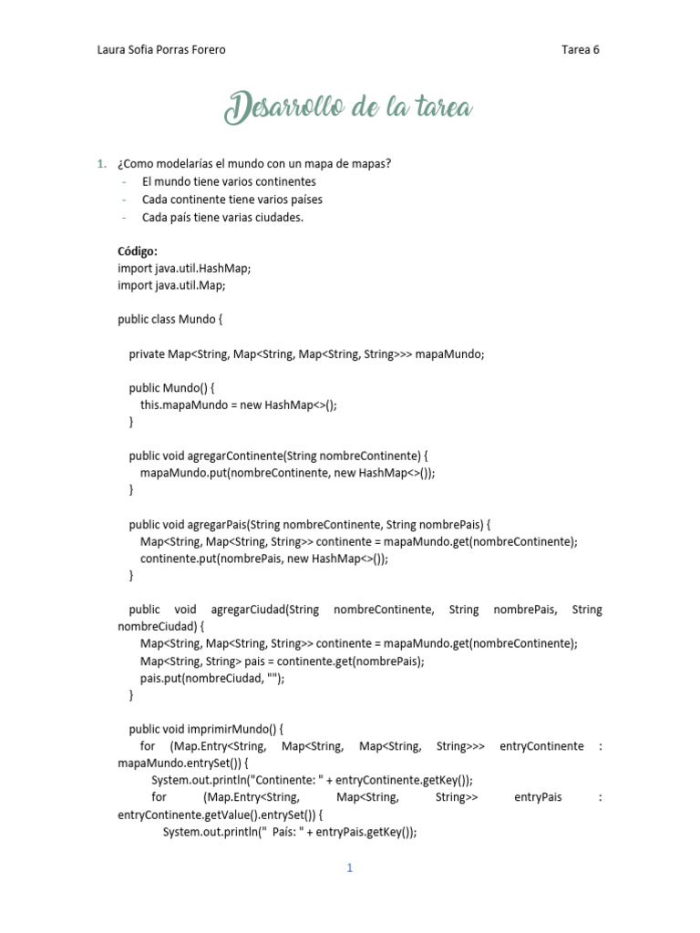 Tarea Semana 6 - Laura Sofia Porras Forero | PDF | Américas | Asia