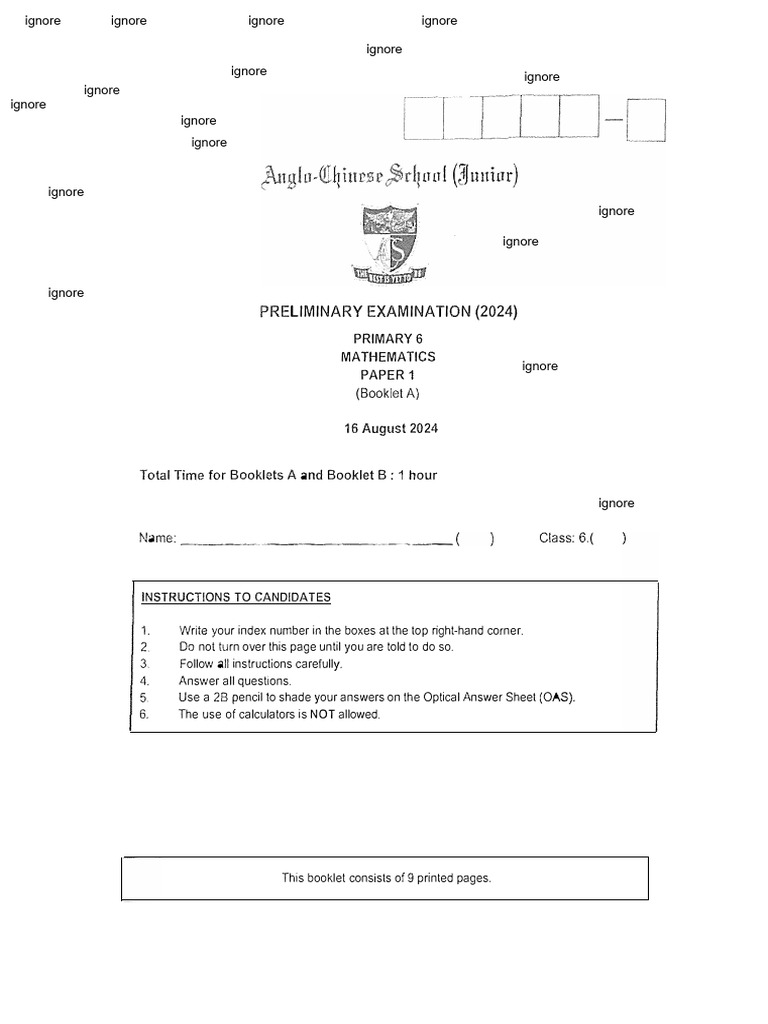 2024-P6-Prelim Exam-ACSJ-20 | PDF | Elementary Geometry