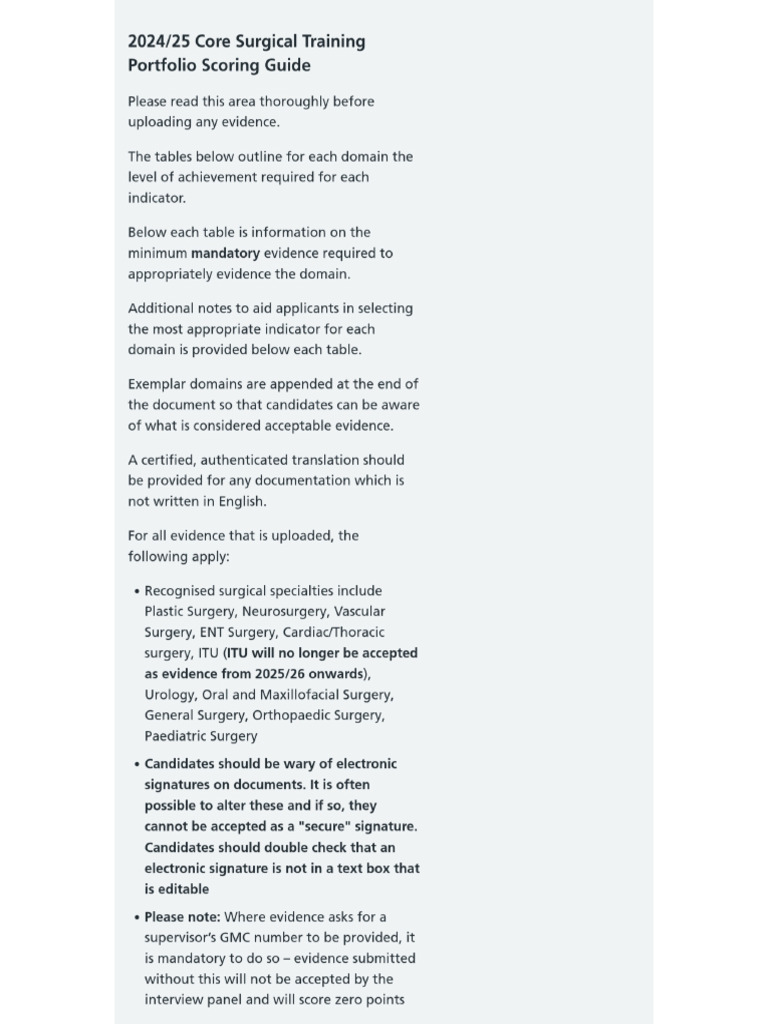 Core Surgical Training NHS Requirements | PDF