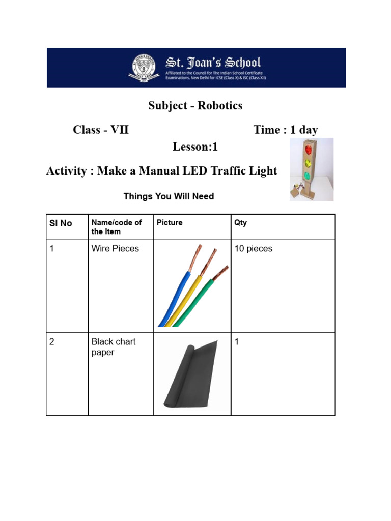 Manual LED Traffic Light Project | PDF