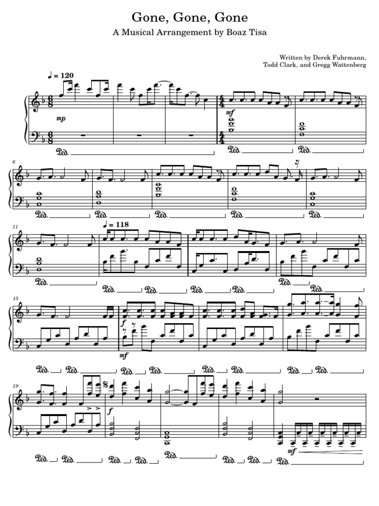 Gone, Gone, Gone: Musical Arrangement | PDF | Songs | Singles (Music)