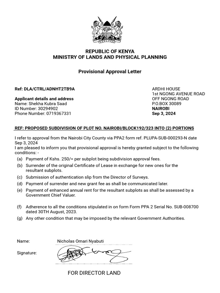 Provisional Approval Letter | PDF