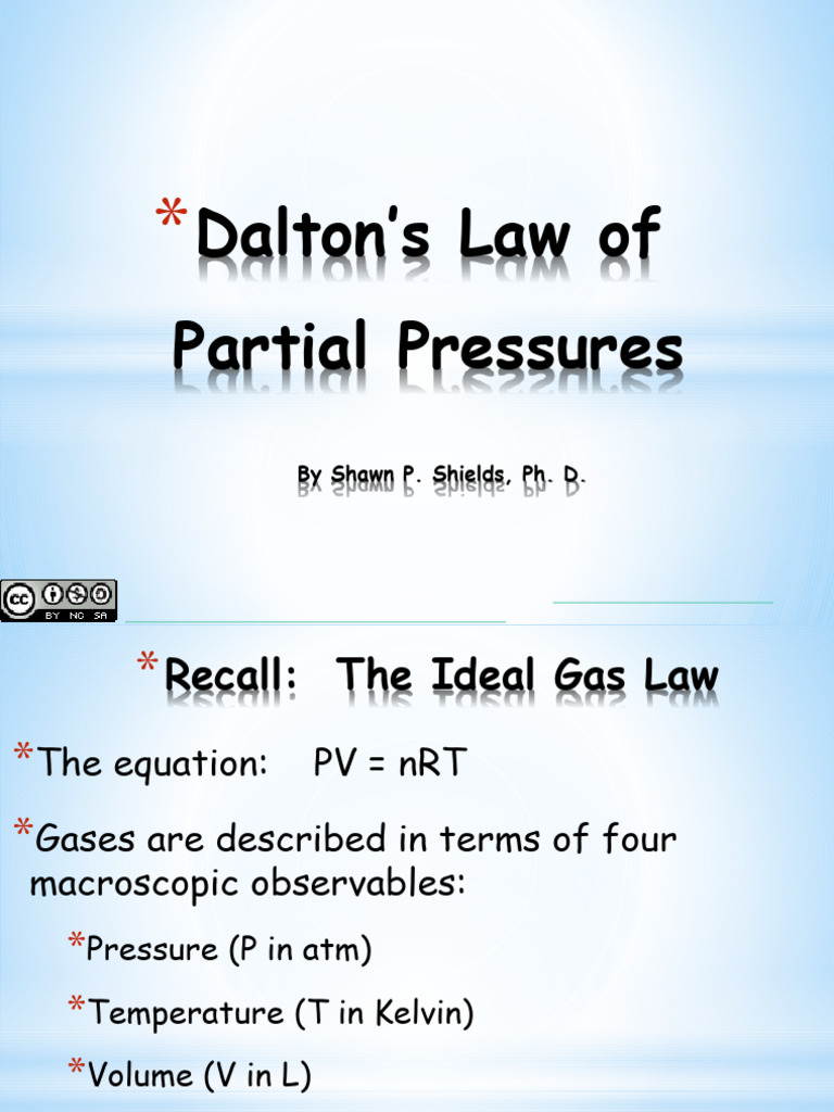 Dalton's Law of Partial Pressures | PDF | Gases | Physical Sciences