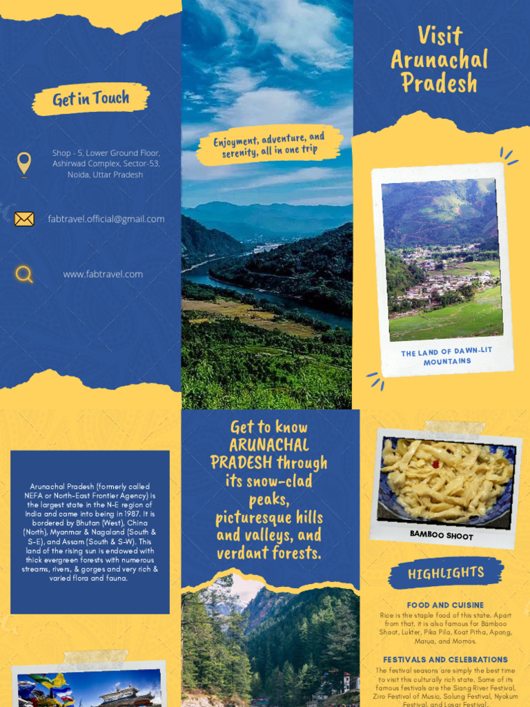 Visit Arunachal Pradesh (Brochure by FabTravel) - English HHW | PDF