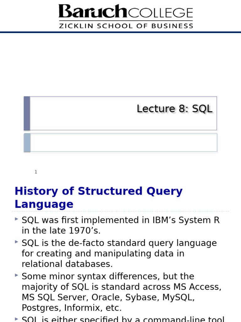 Overview of SQL Standards and Usage | PDF | Sql | Computer Data